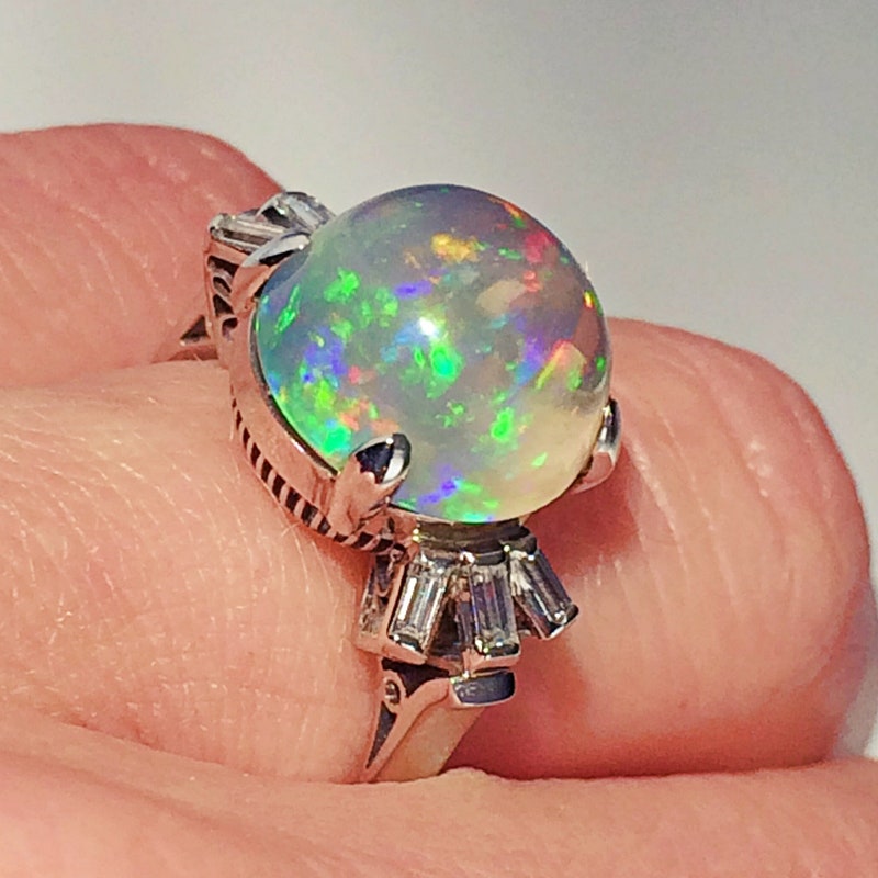 Rainbow Opal Ring - Etsy