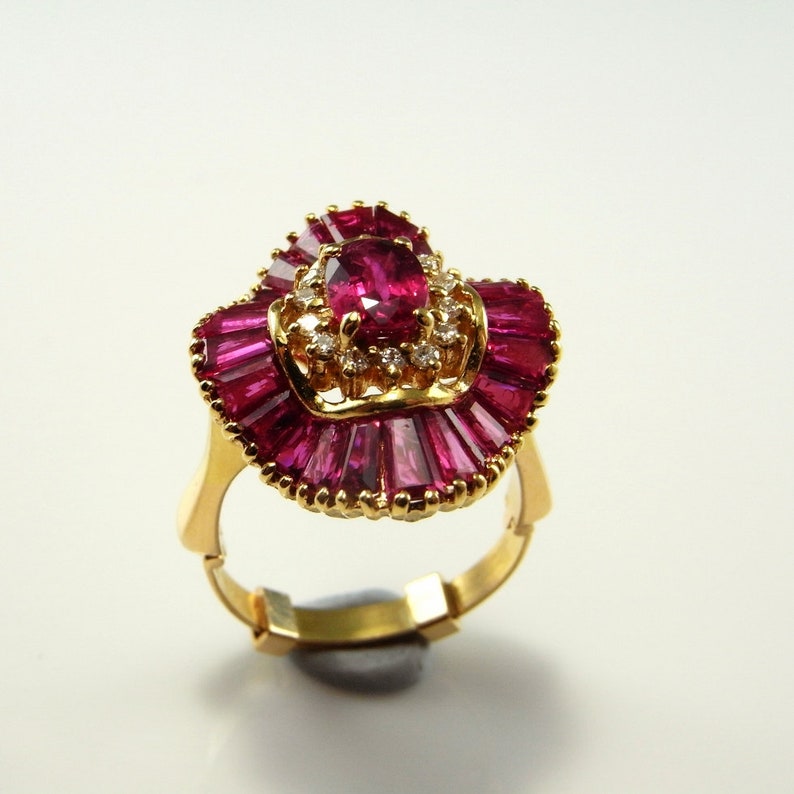 VIVID RED RUBY Ring Natural Ruby Ring Ruby Ballerina Ring Ruby | Etsy