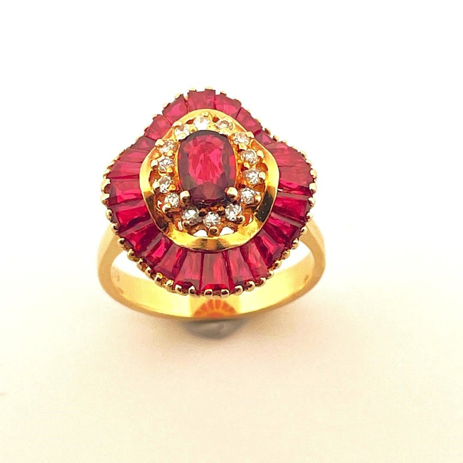 VIVID RED RUBY Ring Natural Ruby Ring Ruby Ballerina Ring Ruby - Etsy
