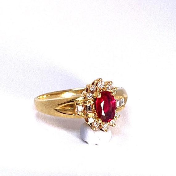 Unheated Dark Red Ruby Engagement Ring No Heat Ruby D… - Gem