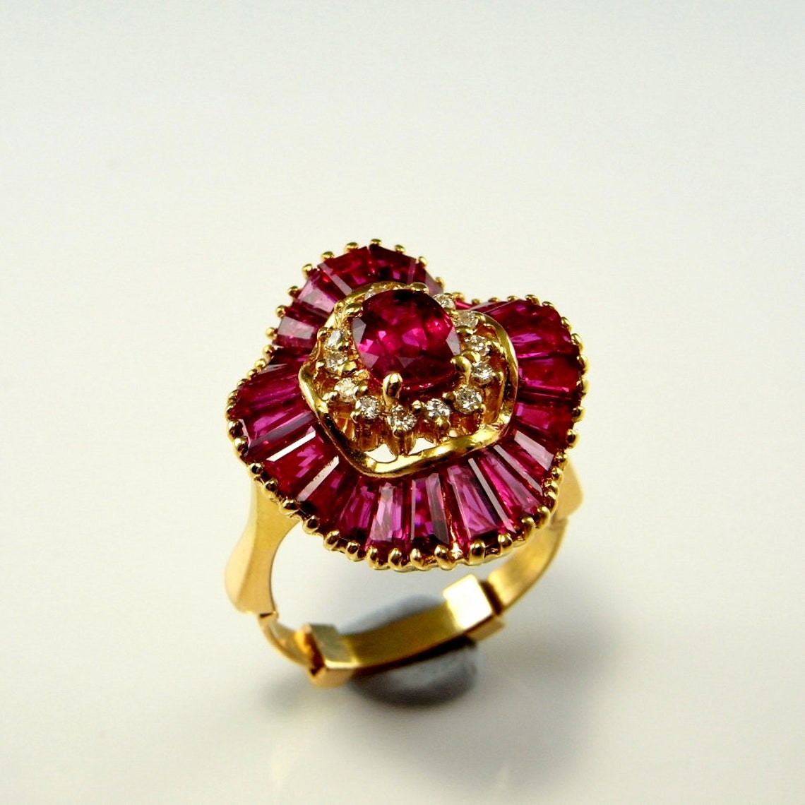 VIVID RED RUBY Ring Natural Ruby Ring Ruby Ballerina Ring Ruby | Etsy