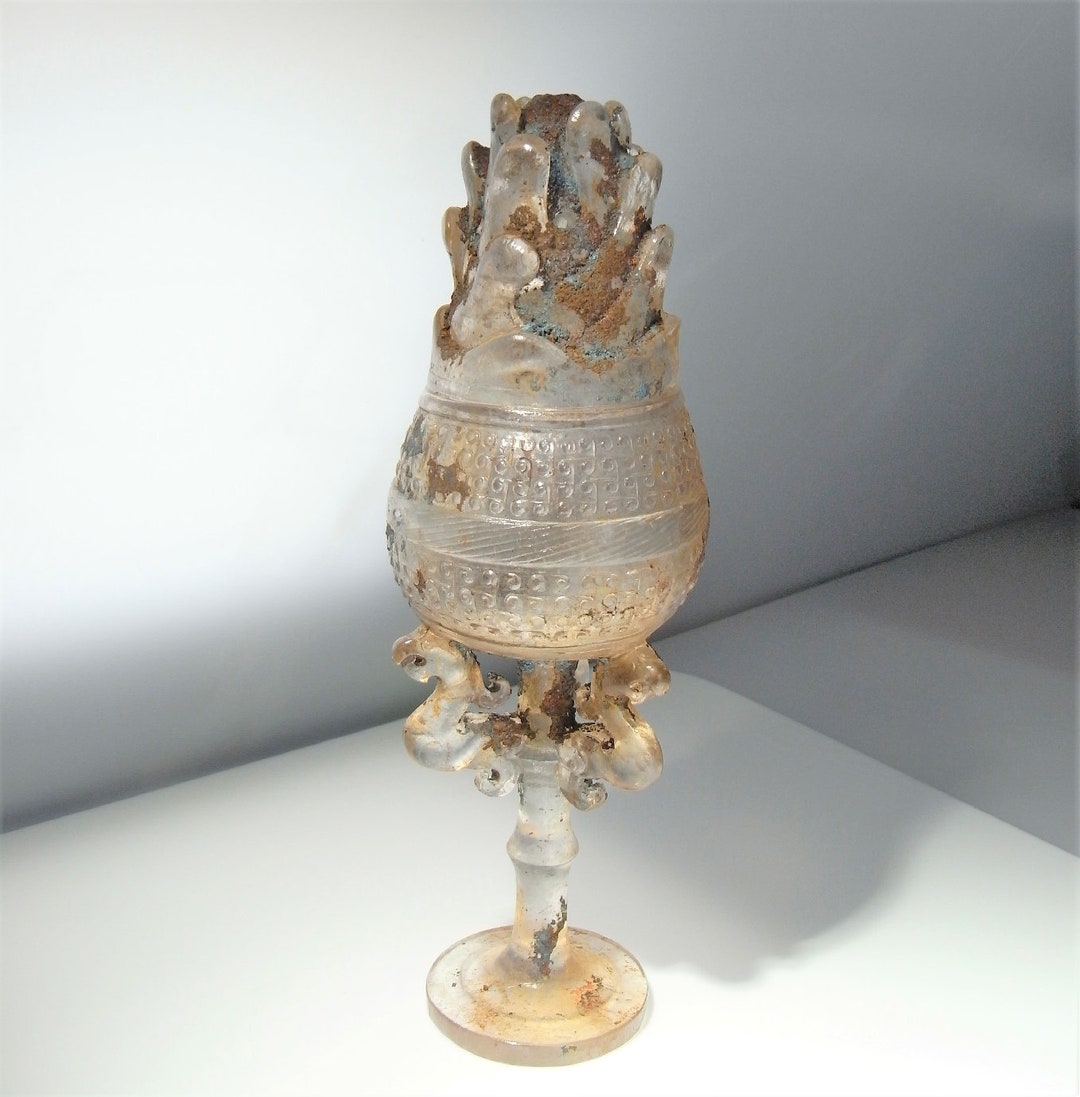 Ancient Glass Boshan Mountain Phoenix Incense Burner Han Dynasty ...