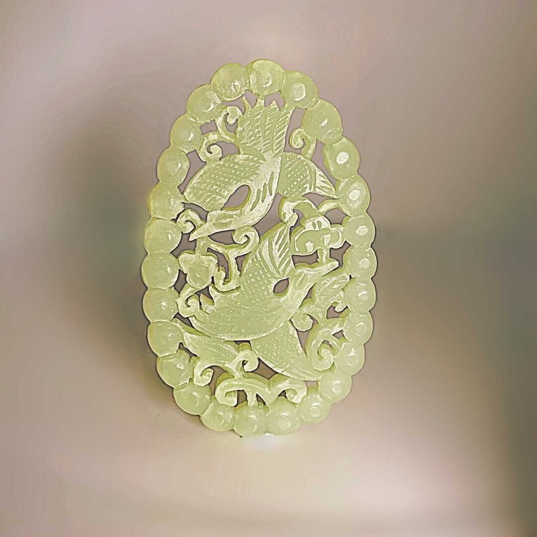 Ming Dynasty Jade Birds Pendant W. Authenticity Report Antique Chinese ...