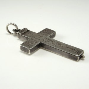 1600s Renaissance Antique Reliquary Cross Silver IHS Passion of Christ ...