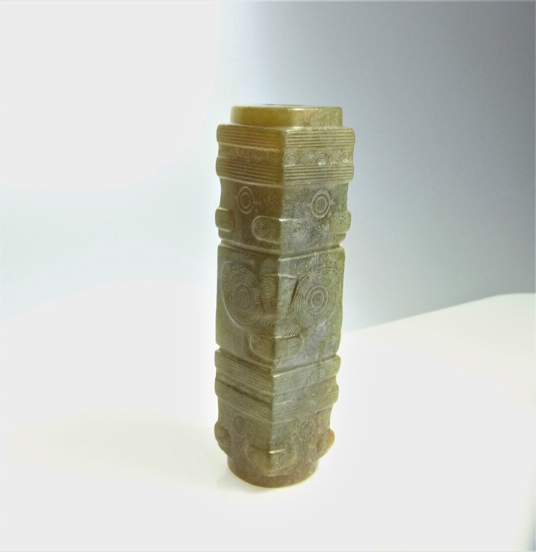 Ancient Jade Cong Bead Pendant Archaic Jade Liangzhu Jade Neolithic ...