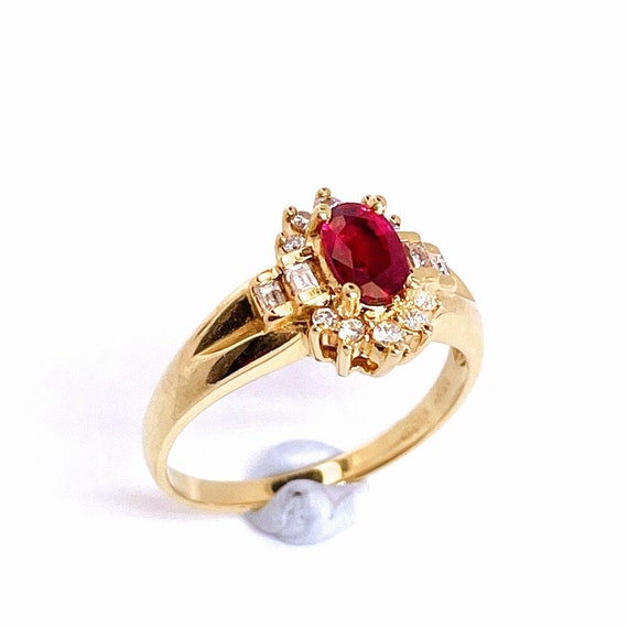 Unheated Dark Red Ruby Engagement Ring No Heat Ruby D… - Gem