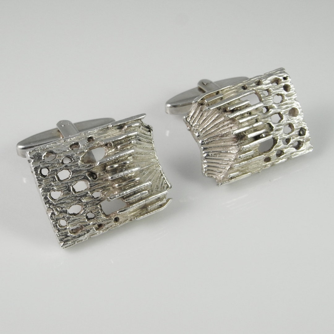 Unique Vintage Silver Rectangle Cufflinks Cuff Links as Gift - Etsy