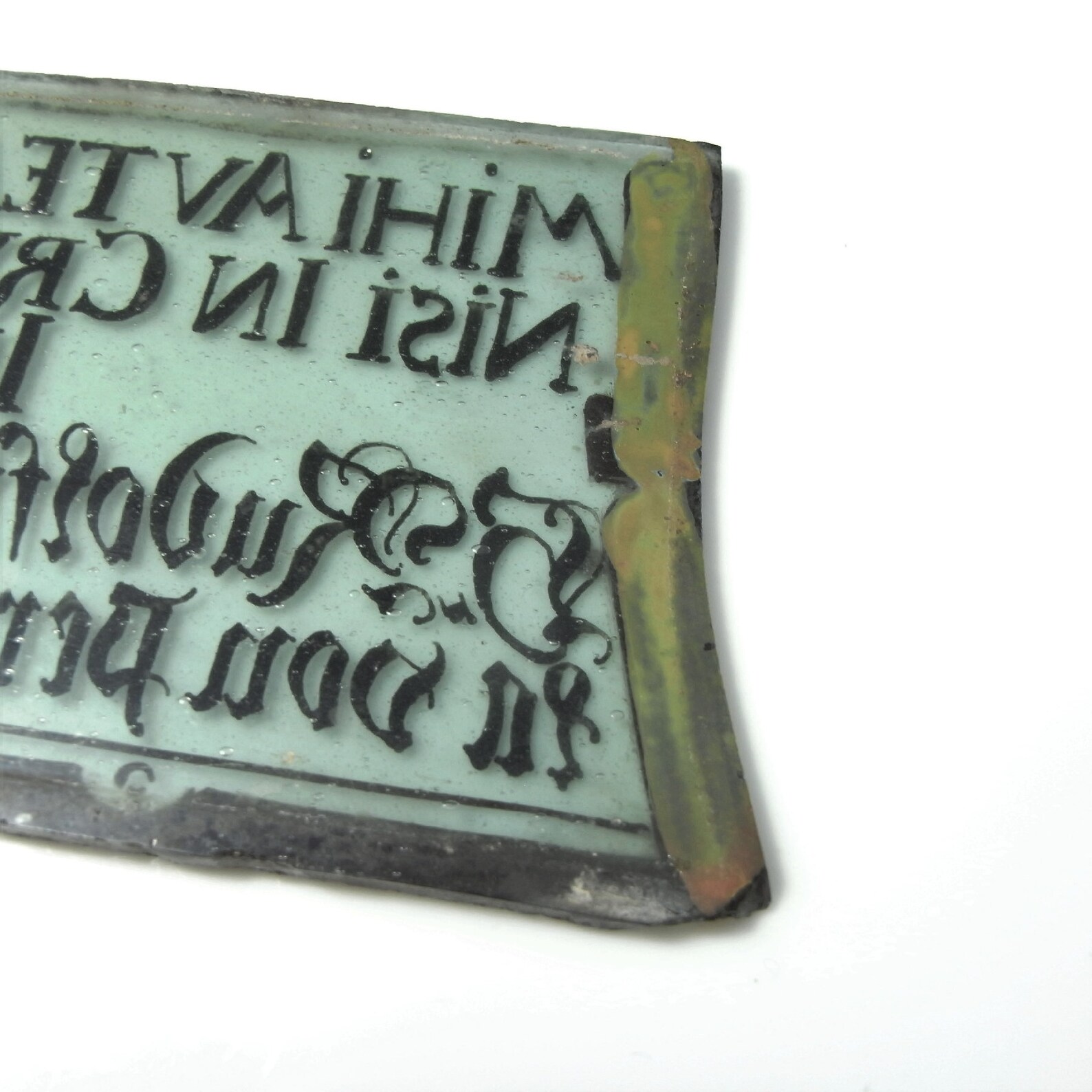Renaissance Glass Sign Stained Glass Window Pane W. Report Antique ...