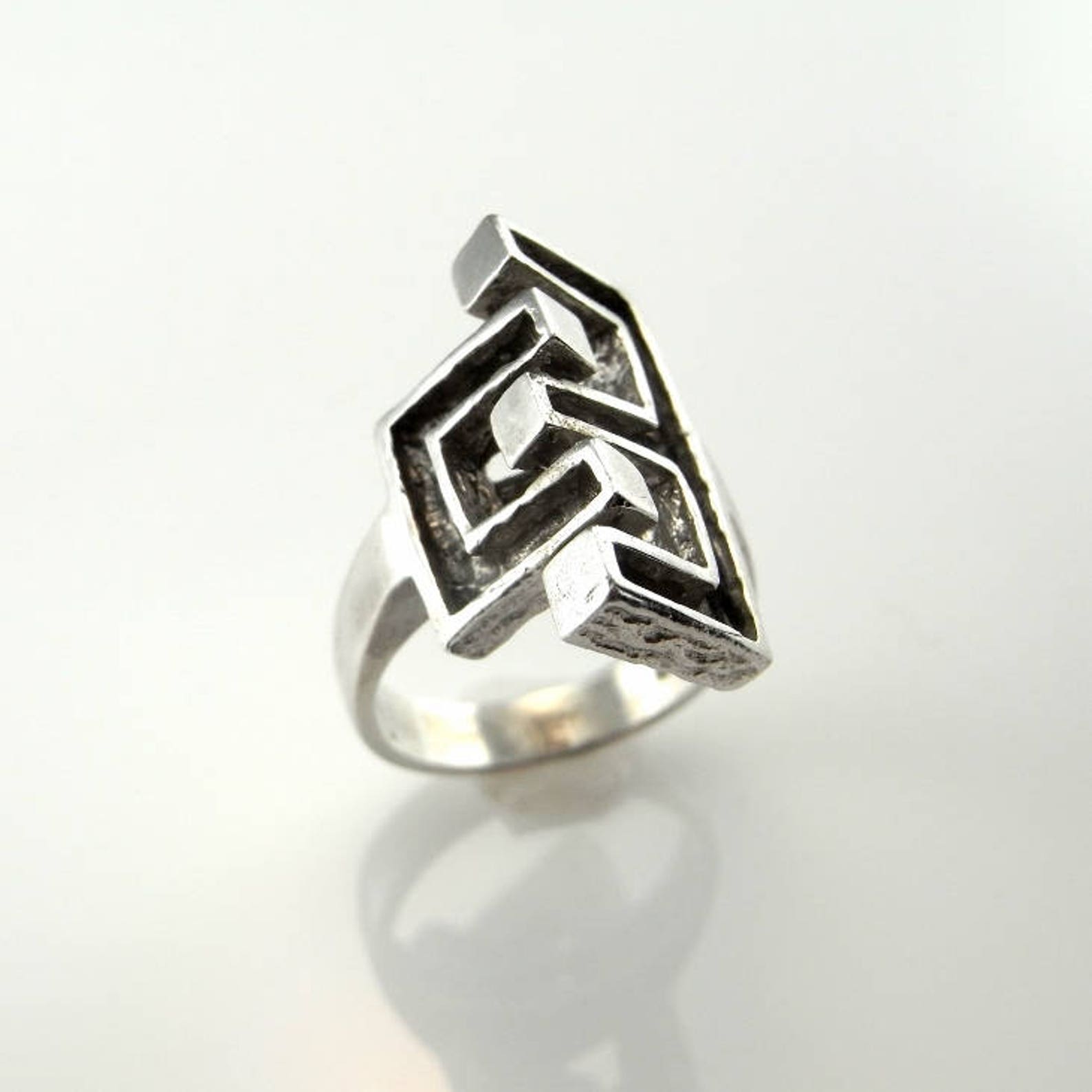 Modernist Ring Sterling Silver 925 Minimalist Unisex Ring - Etsy
