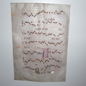 Medieval Illuminated Manuscript W. Report Medieval Vellum Antiphonarium ...