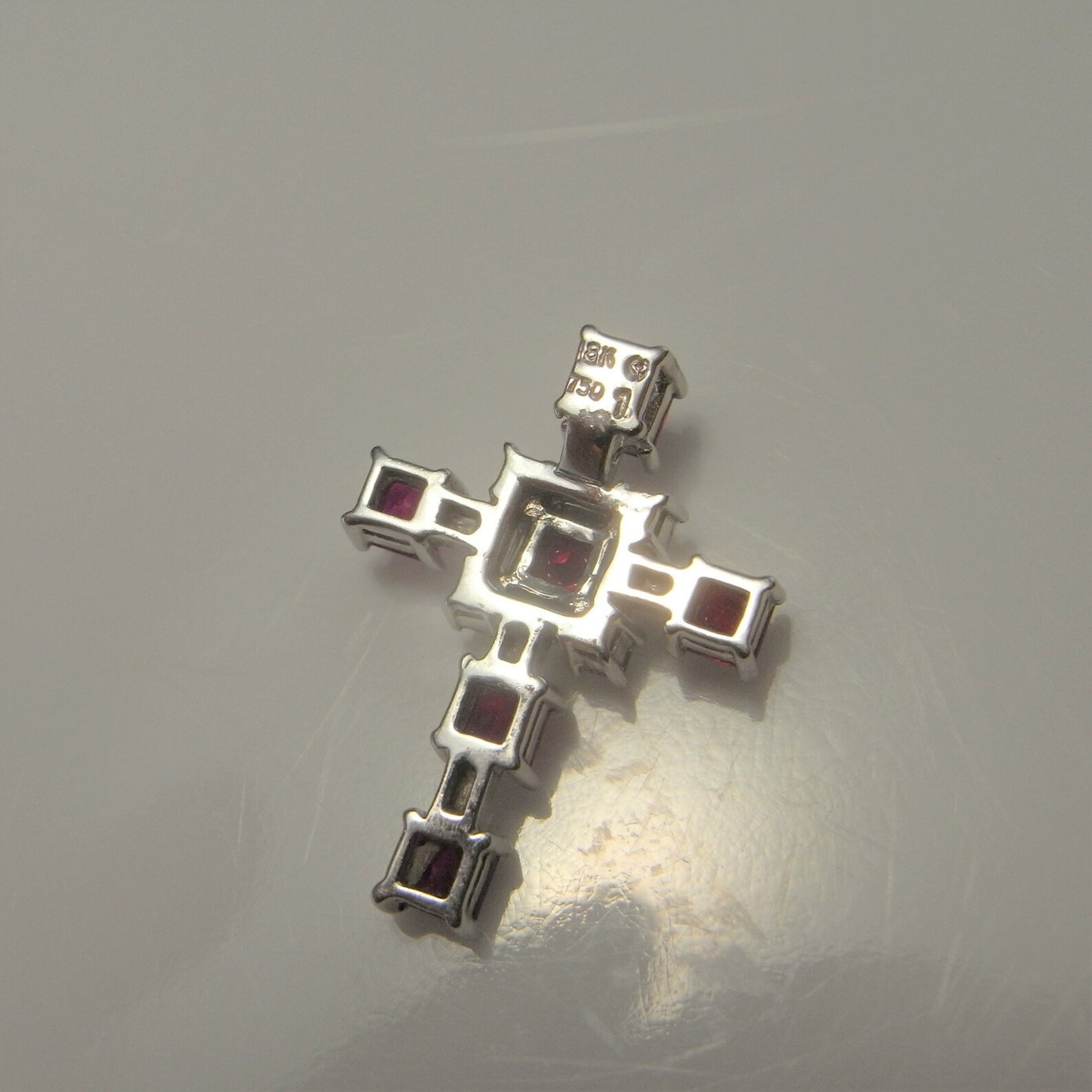 Unheated Ruby Diamond Cross 18K White Gold Crucifix Religious - Etsy