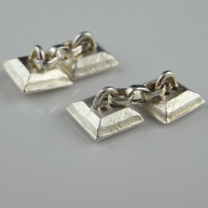 BUTTON Double Sided Sterling Silver Unique Art Deco Antique Cuff Links ...