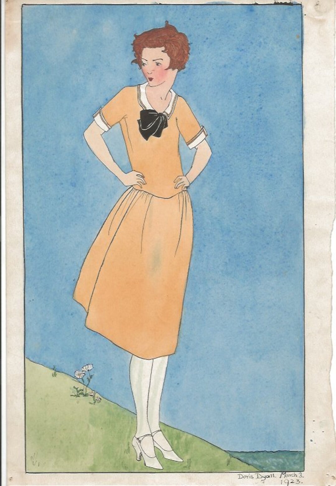 1920s Fashion Design Illustration Fashion Plate Designer Signed ...