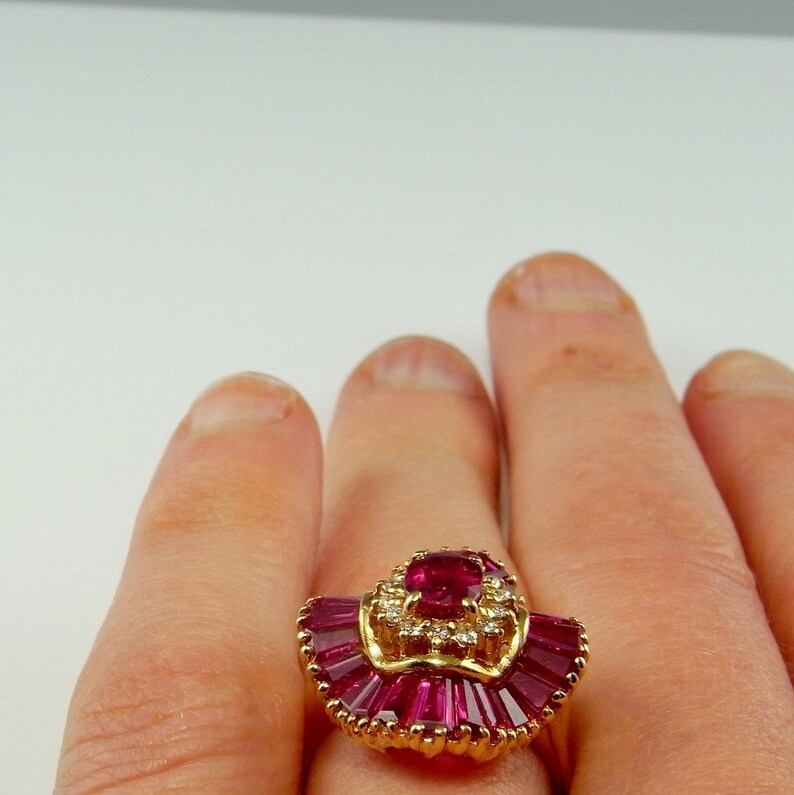 VIVID RED RUBY Ring Natural Ruby Ring Ruby Ballerina Ring Ruby | Etsy