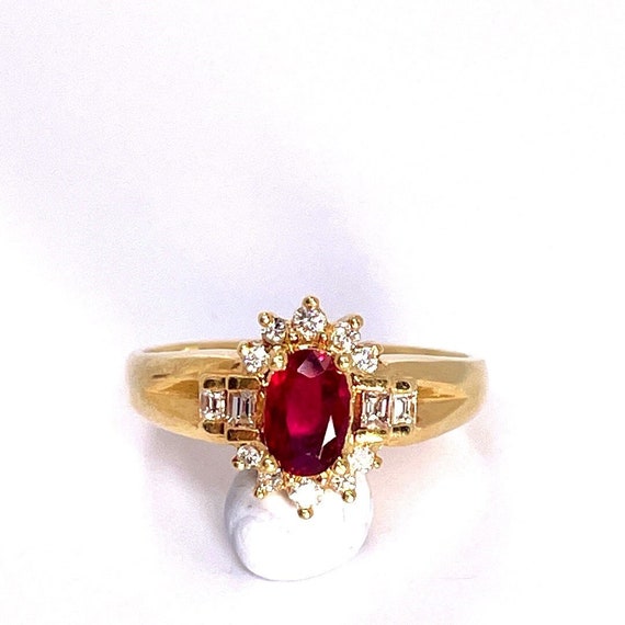 Unheated Dark Red Ruby Engagement Ring No Heat Ruby D… - Gem