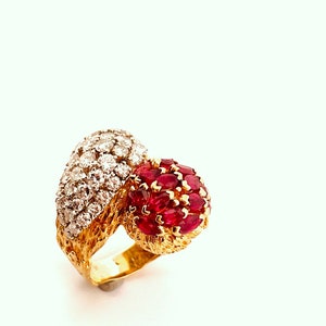 HUGE RUBY RING Natural Red Ruby Diamond Cocktail Ring Artisan Ruby Ring ...