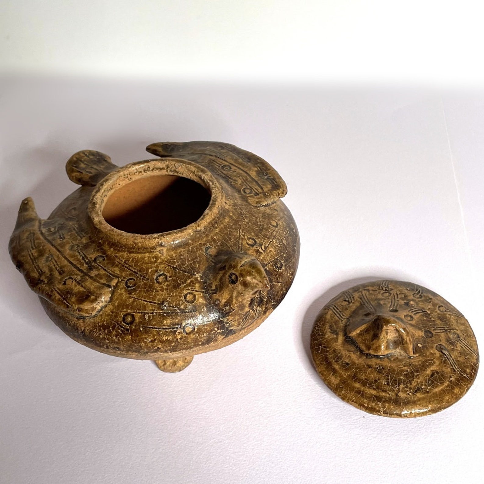 Ancient Han Chinese Stoneware Jar Box W. Report Han Dove Form Jar Han ...