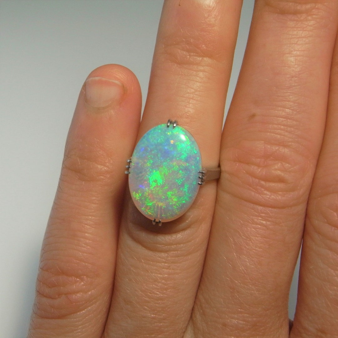 Australian Crystal Opal Ring Natural Crystal Opal Ring Art - Etsy
