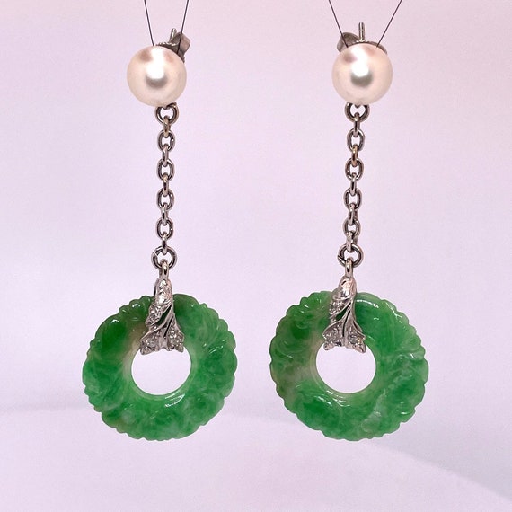 Antique Art Deco Jade Earrings Art Deco Jadeite Earrings 14K Gold Drop Earrings Jadeite Earrings 1920s Earrings Antique Jade Jewelry 1930s Etsy