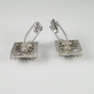 Unique Vintage Silver Rectangle Cufflinks Cuff Links as Gift for Man Men Him Boys Dad Brother ...