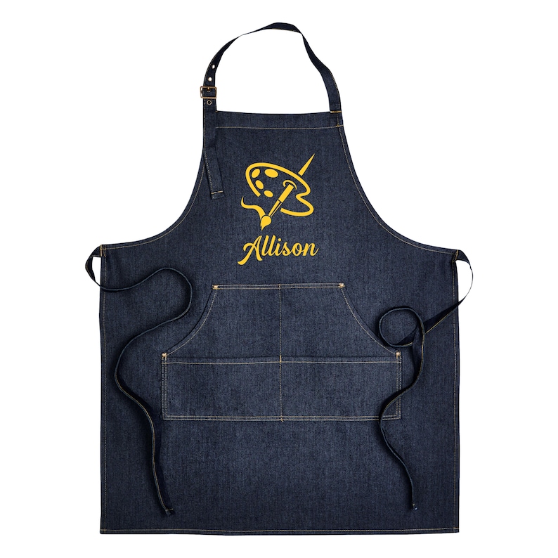 Personalized Aprons for Men & Women — Custom Denim Painters Apron With ...