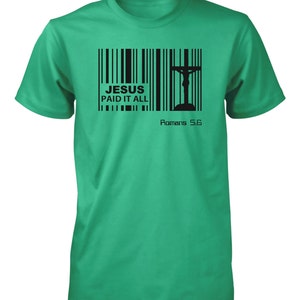 Aprojes Jesus Paid Price Barcode God Christian T-Shirt for Men | Etsy