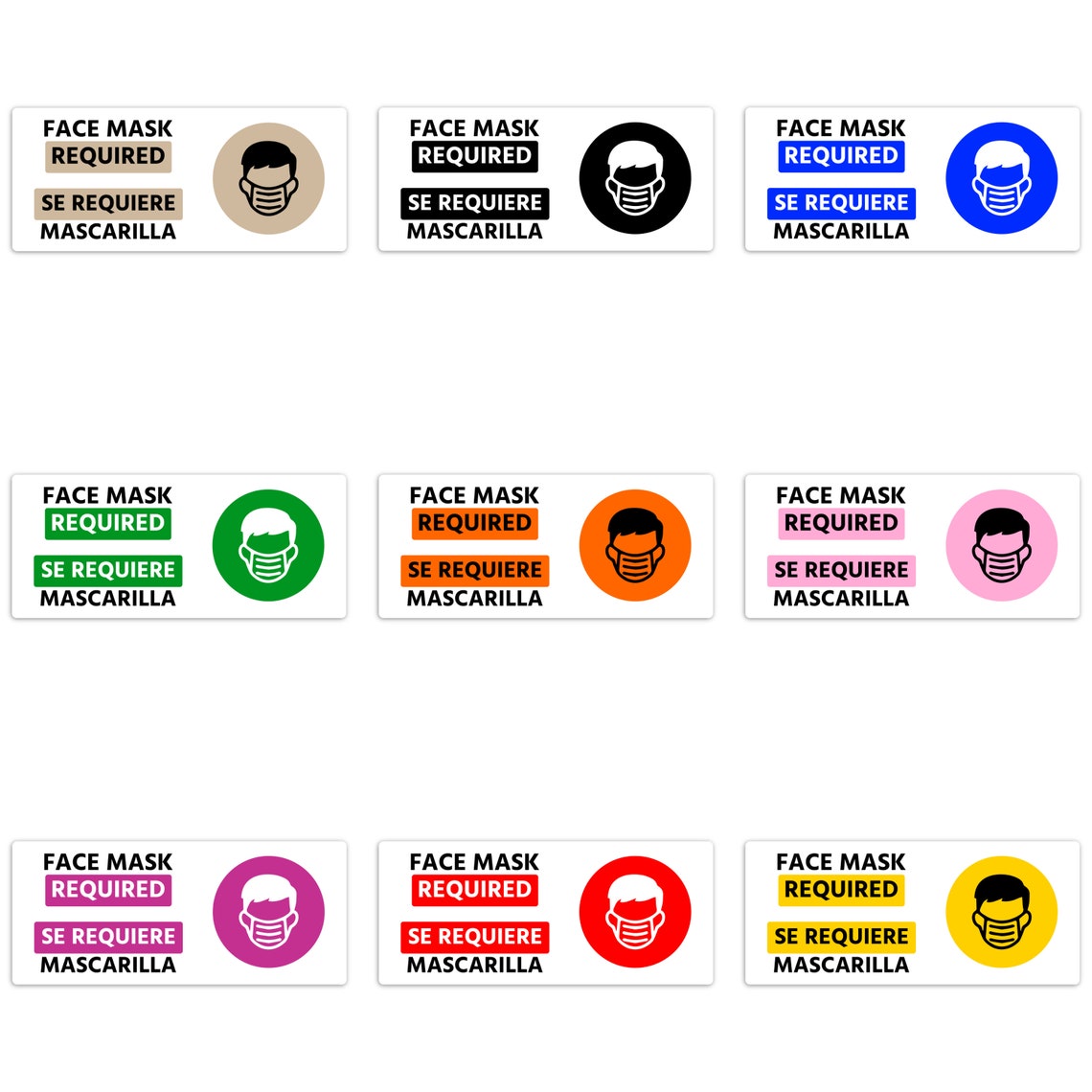 Face Mask Required Sign 4 Pack Vinyl Window Stickers for | Etsy