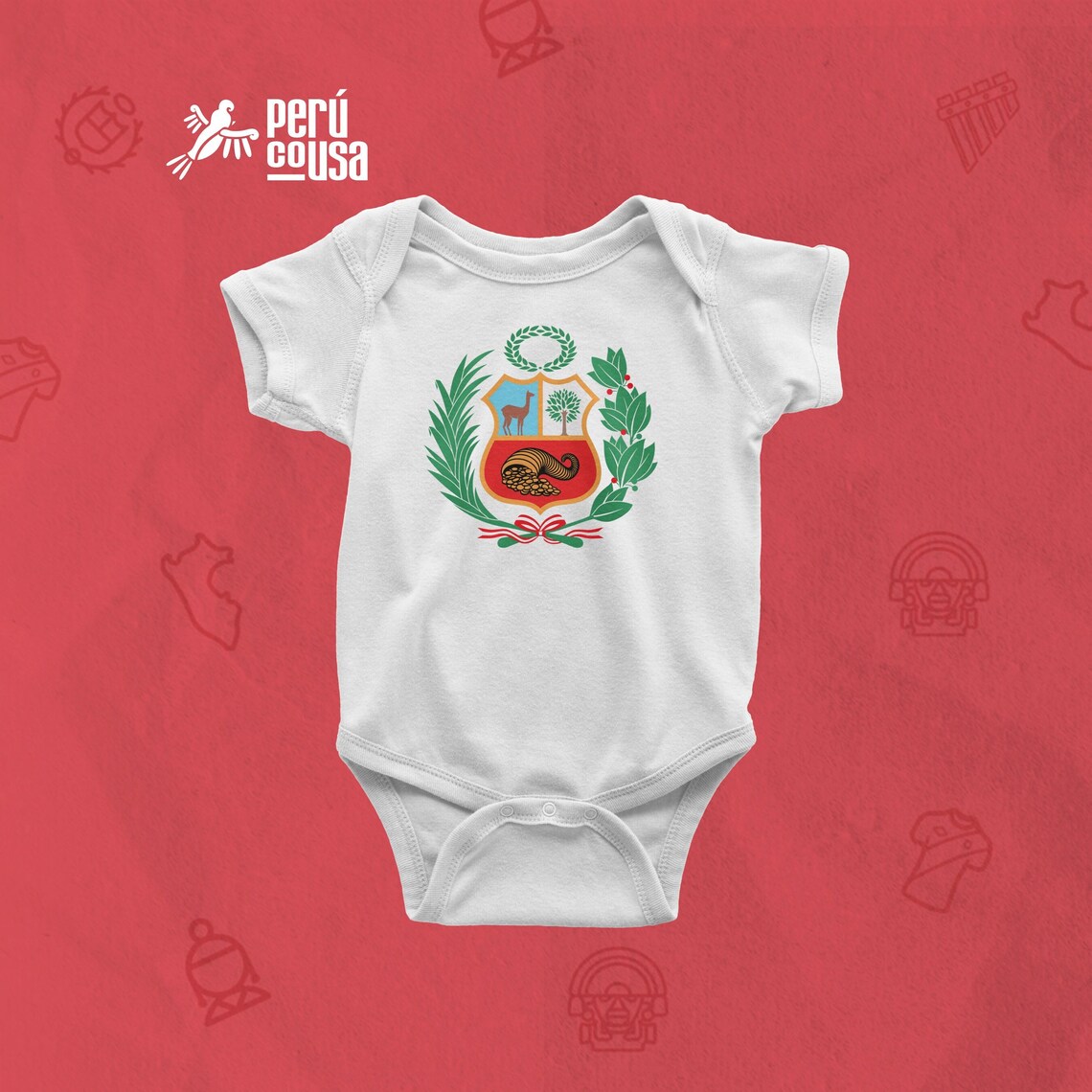 Peru Escudo Creeper One Piece Bodysuit for Babies Perucousa | Etsy