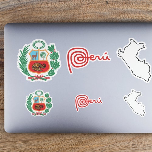 Peru Stickers Marca Peru Escudo Peru Map 6 Pack - Etsy
