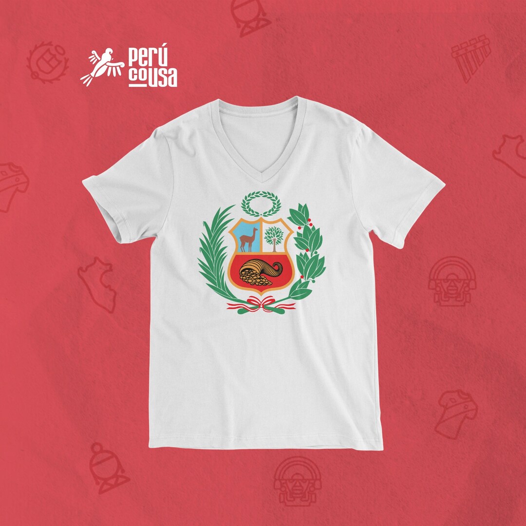 Peru Escudo Peruvian Short Sleeve V-neck T-shirt for Men Perucousa - Etsy