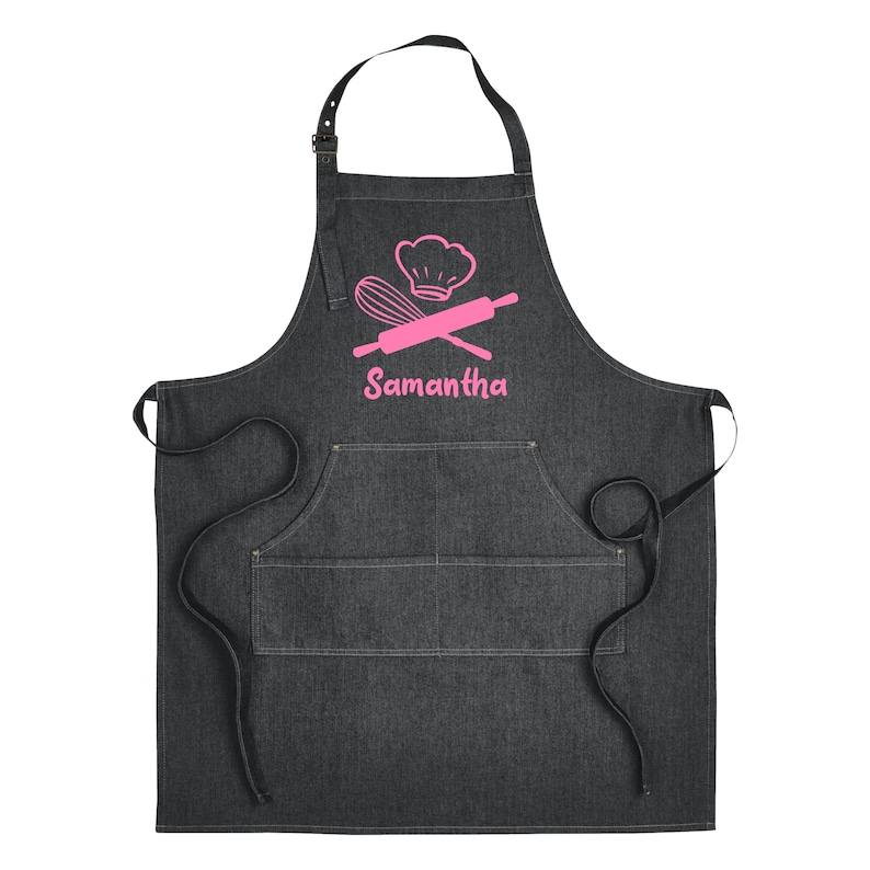 Baking Aprons for Women & Men — Custom Denim Cooking Apron With Pockets ...