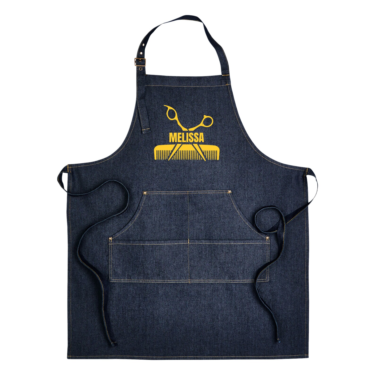 Hair Stylist Apron — Custom Denim Hairdresser Aprons With Pockets ...
