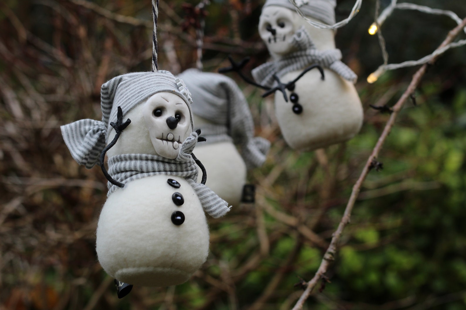 Handmade Creepy Gothic Christmas Ornament Twisted Snowman | Etsy