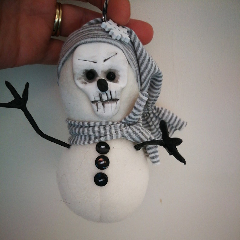 Handmade Creepy Gothic Christmas Ornament Twisted Snowman - Etsy