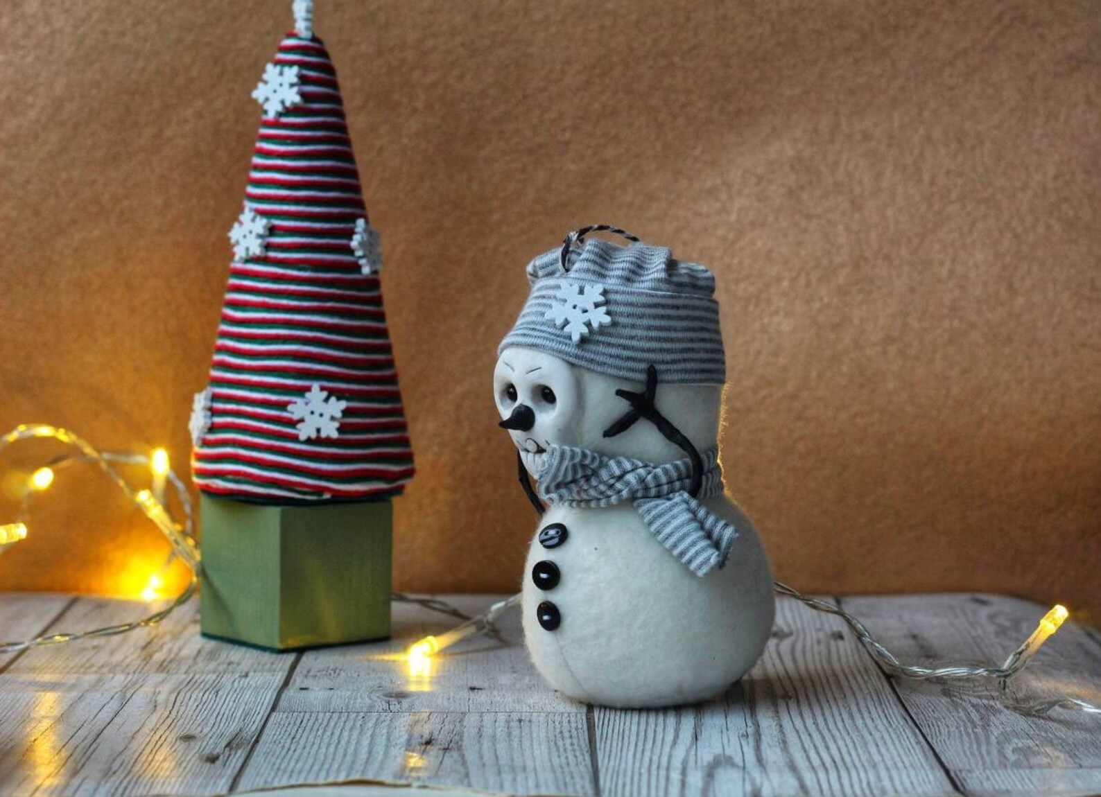 Handmade Creepy Gothic Christmas Ornament Twisted Snowman | Etsy