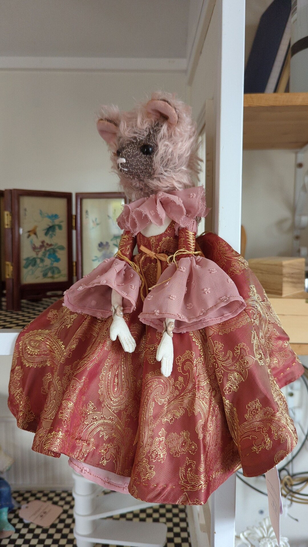 Handmade Art Doll Bear Princess, Textile Art Animal Soft Sculpture ...
