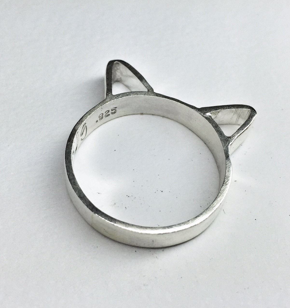 Sterling Silver Cat Ears Ring - Etsy