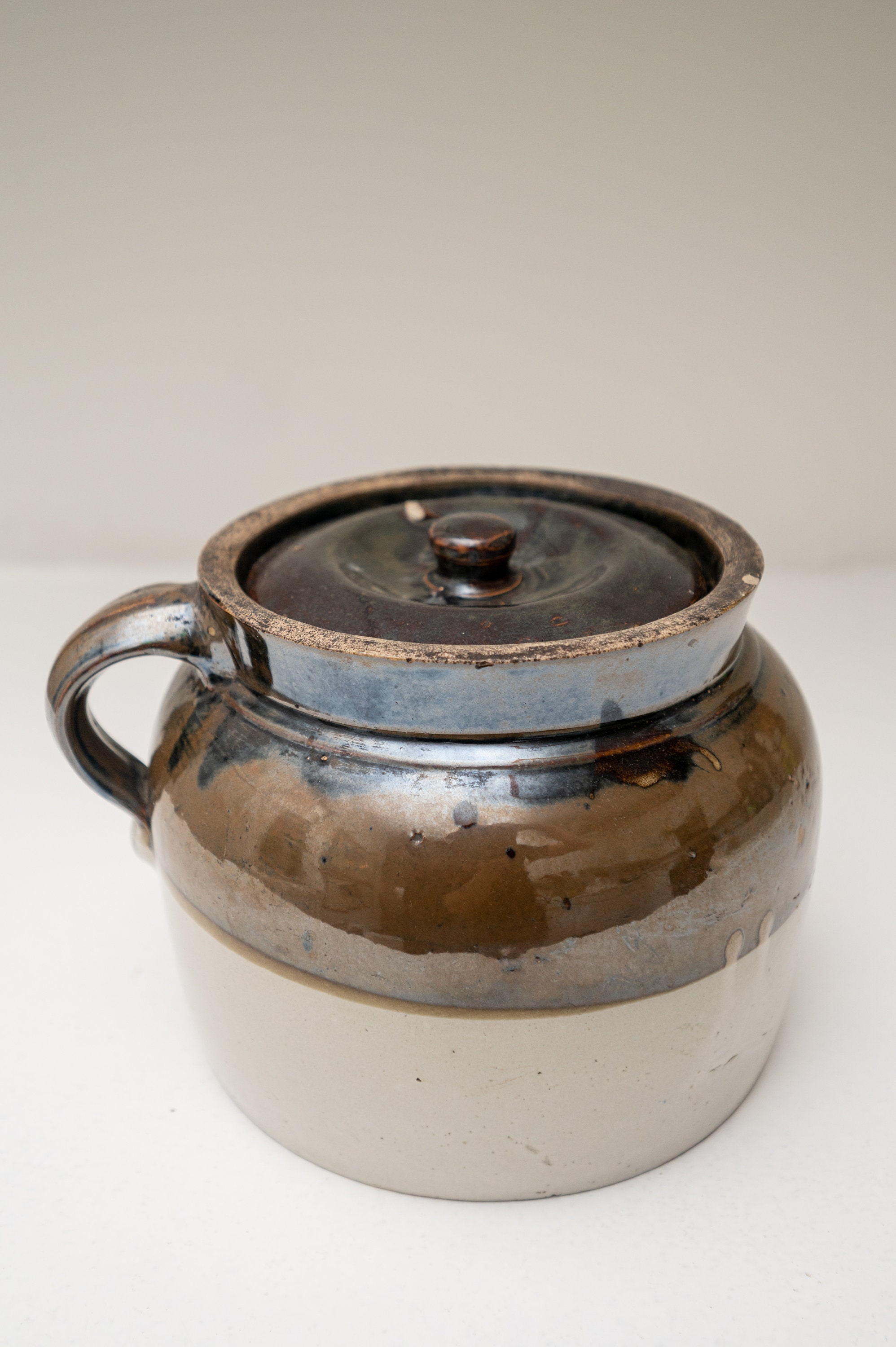Antique Stoneware Crock With Lid - Etsy