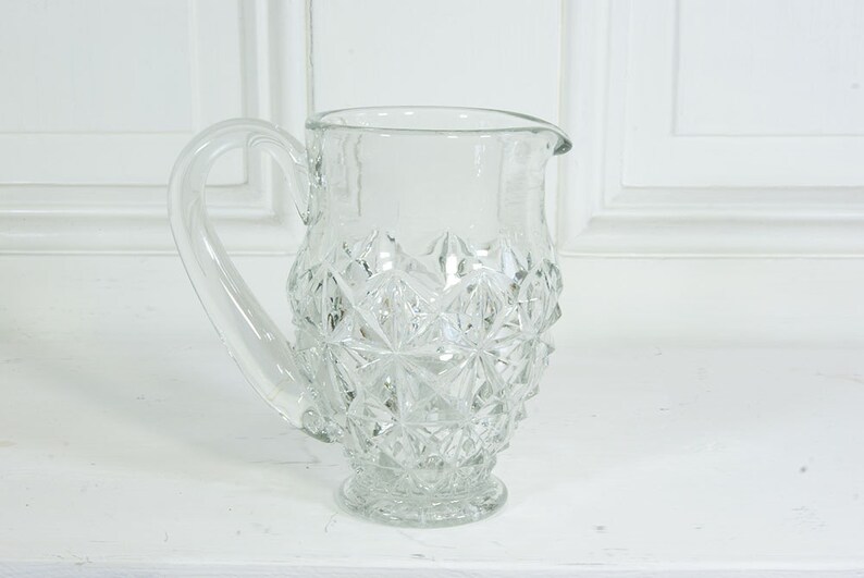 Glass Pitcher - Diamond Cut - Home Decor - Etsy