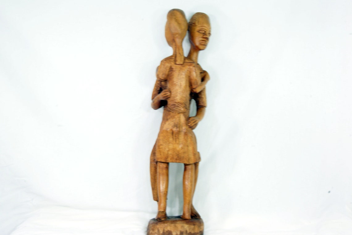 Wood Sculpture - Hand Carved - Man and Woman Dancing - Material Culture ...