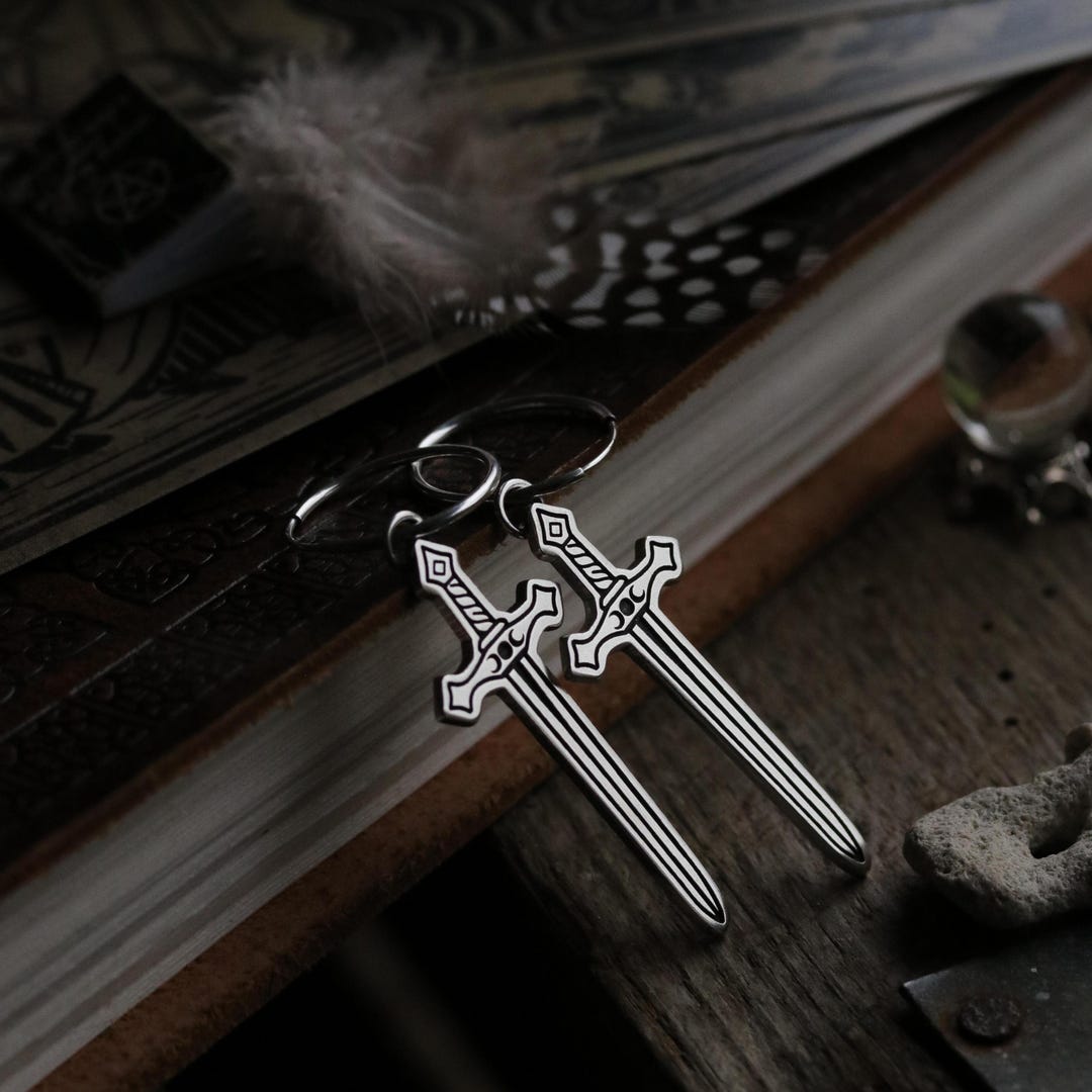 Sword Earrings - Sterling Silver Sword Earrings, Handmade in the UK by ...
