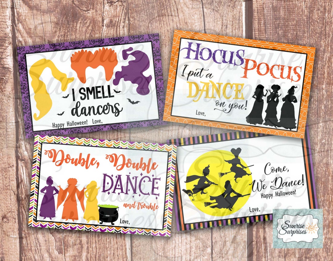 Dance Halloween Card, Printable Hocus Pocus Design (PDF) - Etsy
