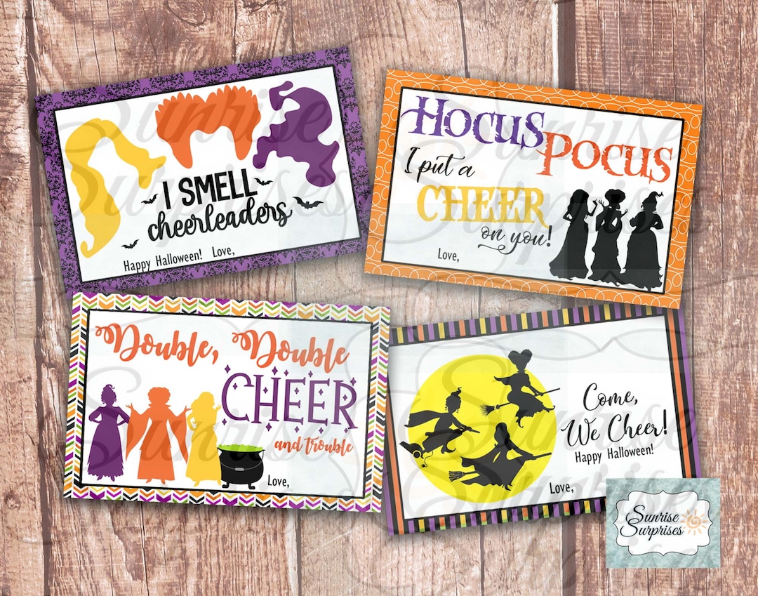 Hocus Pocus Cheerleader Halloween Cards, Printable Cheer Notes (PDF) - Etsy