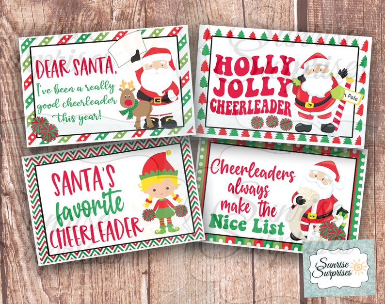 Cheerleader Christmas Cards: Printable Holiday Cheer (PDF) - Etsy