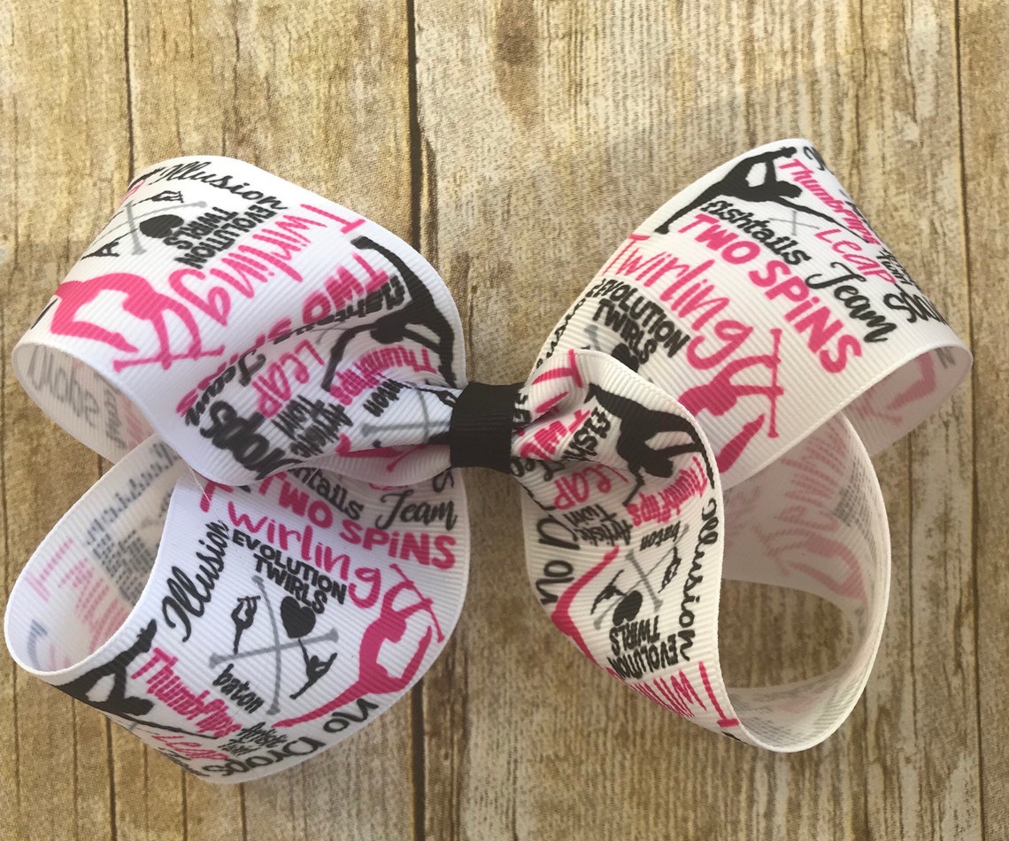 Baton twirler hairbow gift team majorette twirling bow ribbon | Etsy
