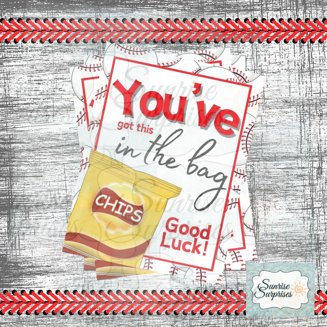 Baseball Game Day Snack Printable / Baseball Team Snack/ Good Luck ...