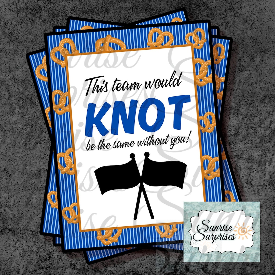 Colorguard Good Luck Cards / Colorguard Cards / Pretzel Cards / Knot Be ...