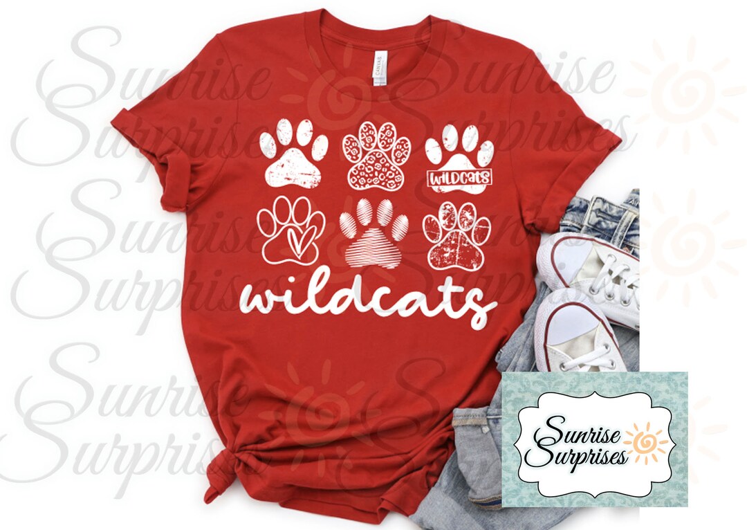 Wildcats School Spirit Shirt: Baseball Paw Print Design - Etsy