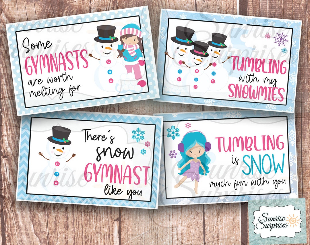 Gymnast Tumble Christmas Cards / Christmas Gymnast Printable ...