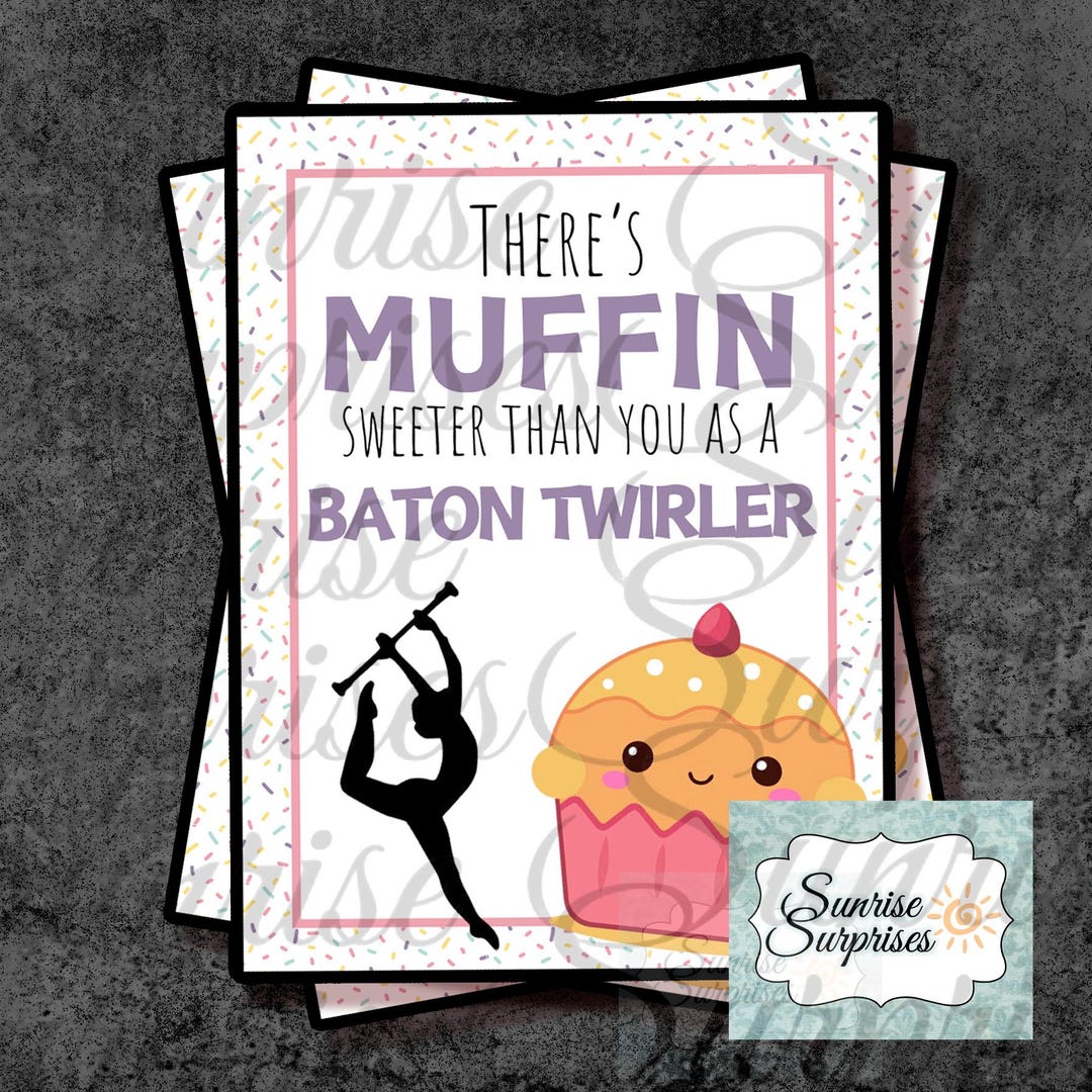 Baton Competition Good Luck Cards / Baton Twirler Cards / Muffin ...